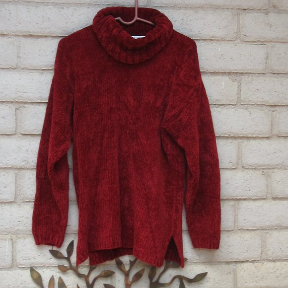 Arriviste | Sweaters | Arriviste Large Rich Red Velour Turtleneck ...